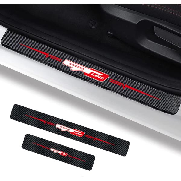 商品名: WENDISH GT-LINE ドア敷居プロテクター 反射4Dカーボンファイバーステッカー 装飾 ドアエントリーガード ドア敷居スカッフプレートステッカー アクセサリー KIA GT-LINE対応 レッド 4枚 WENDISH 4...