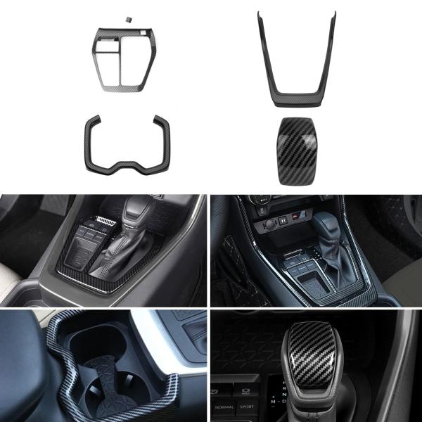 商品名:  x xotic tech Set Carbon Fiber Style Center Console Gear Shift Box Water Cup Holder Accessories Cover Trim Combo Ki...