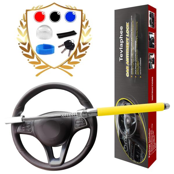 商品名:  Tevlaphee Steering Wheel Lock Anti-Theft Car Device, Yellow, Heavy Dutyブランド: Tevlaphee高さ: 43.3cm横幅: 15.4cm奥行: 5.2c...