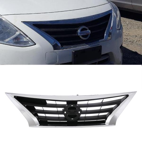 商品名: KARPAL フロントグリル アッパーバンパーグリル 2015-2018 日産 バーサカバー クローム ブラック Assy 623109KM0D 623109KM0A NI1200261C KARPAL Front Grille ...