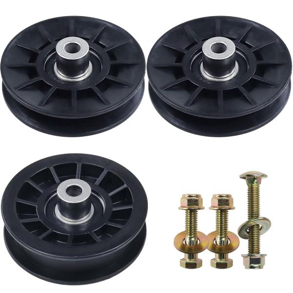 商品名:  NICHEFLAG 2 Pack 532194326 Idler Pulley with 532194327 Pulley Idler Flat Repalces 194327 Drive Pulley Craftsman, C...