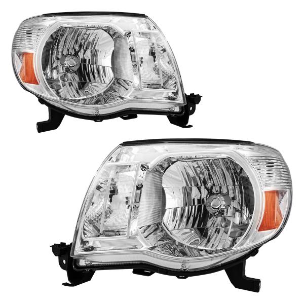 商品名:  PHILTOP Headlight Assembly, Replacement for 2005-2011 Tacoma, Clear Lens Amber Reflector, Chrome Housing Automotiv...