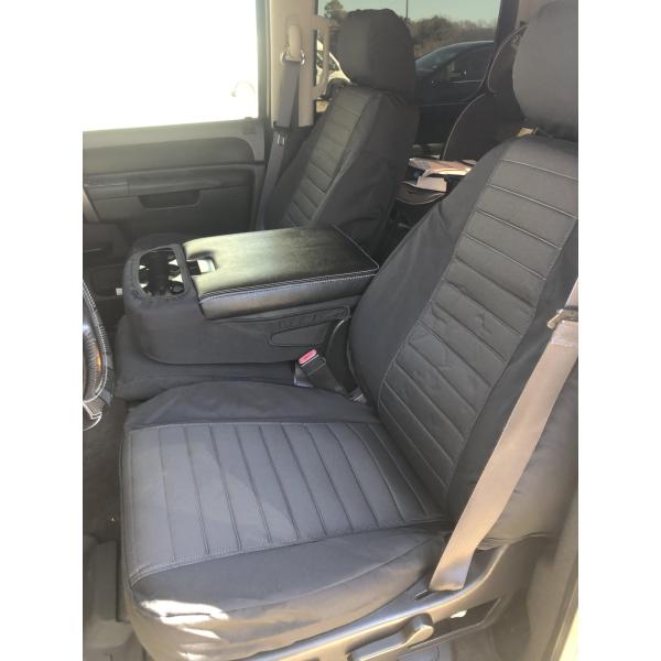 商品名: Durafit シートカバー C1134-X1 ブラック 2010-2013 シボレー シルバラード タホ アバランチ GMC シエラ LT 40/20/40 20/40 オープニングセンターコンソール付き 2つの開口部蓋付き (...