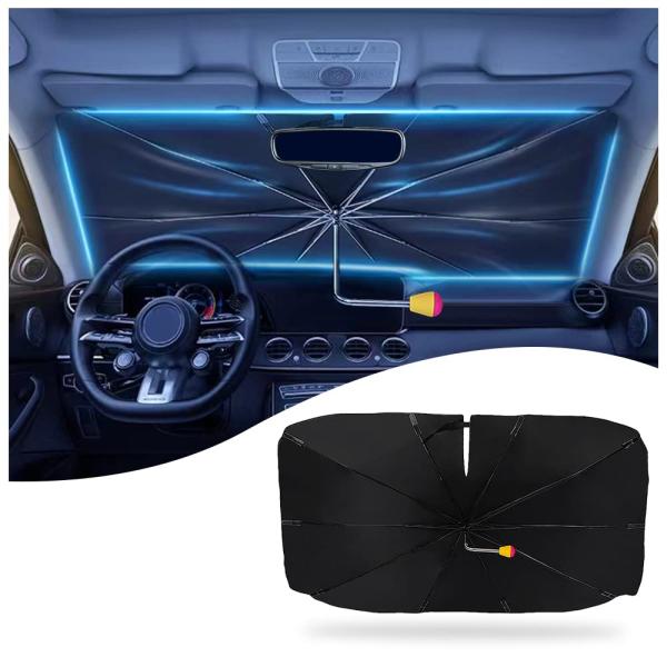 商品名: 車用フロントガラスサンシェード 傘 曲がる傘立て 折り畳み式 収納可能 開口部デザイン 車用サンシェード フロントガラス用 紫外線をブロック 車内を涼しく保ちます (アップグレードベンド) Car Windshield Sun S...
