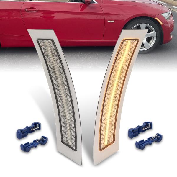 商品名:  AJP Distributors Clear Lens Amber LED Front Bumper Side Marker Lights Reflector Signal Lamps Pair Compatible/Repla...