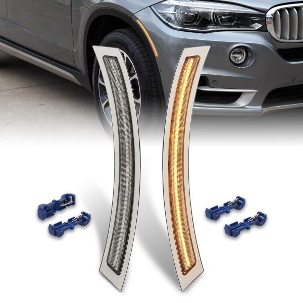 商品名:  AJP Distributors Clear Lens Amber LED Front Bumper Side Marker Lights Fender Reflectors Turn Signal Lamps Assembly...