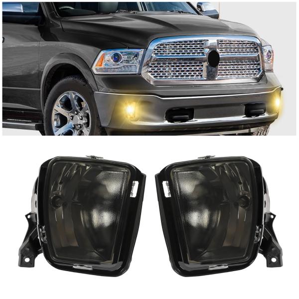 商品名: HECASA フォグランプ 2個 2013-2018 Ram 1500 2019-2022 Ram 1500 クラシック 交換用 68104821AC 68104820AC フロントバンパー ドライビングランプ 電球付き スモーク...