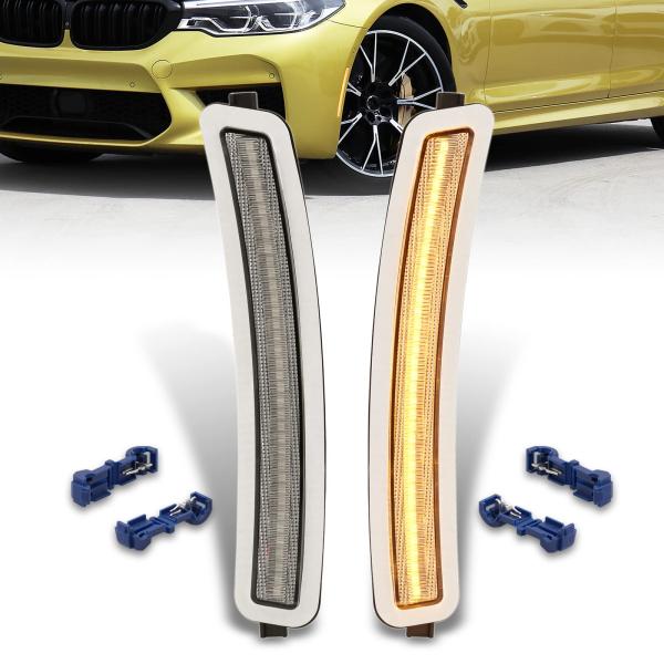 商品名:  AJP Distributors Clear Lens Amber LED Front Bumper Side Marker Lights Reflector Signal Lamps Pair Compatible/Repla...