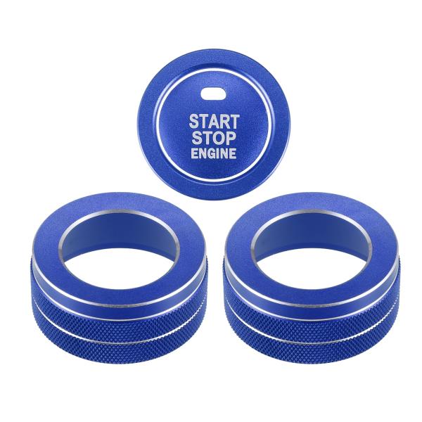 商品名:  VekAuto 4 Pcs AC Climate Control Knob Rings Compatible for Toyota RAV4 2019-2023, Durable Aluminum Alloy Blue Inte...