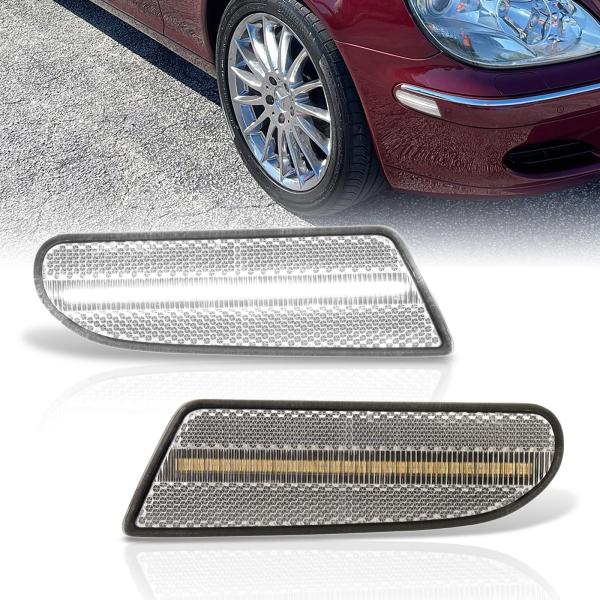 商品名:  AJP Distributors Clear Lens White LED Front Bumper Side Marker Lights Reflector Signal Lamps Pair Compatible/Repla...