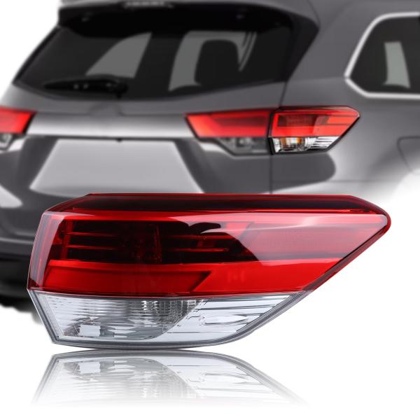 商品名: Duolctrams ブレーキテールライト リアランプアセンブリ 右助手席側 2017-2019 トヨタ ハイランダー 81550-0E160 TO2805132に対応 Duolctrams Outer LED Tail Ligh...