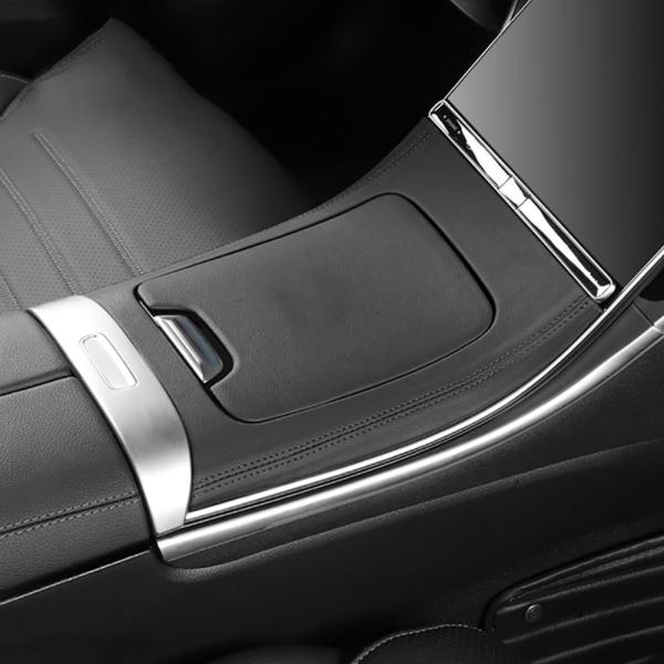 商品名: センターコンソールパネル レザーステッカー セントラルコントロールギアシフトパネルカバー メルセデスベンツ GLCクラス X254 GLC260 GLC300 GLC300e GLC43 AMGカーアクセサリー用 (ブラック) C...