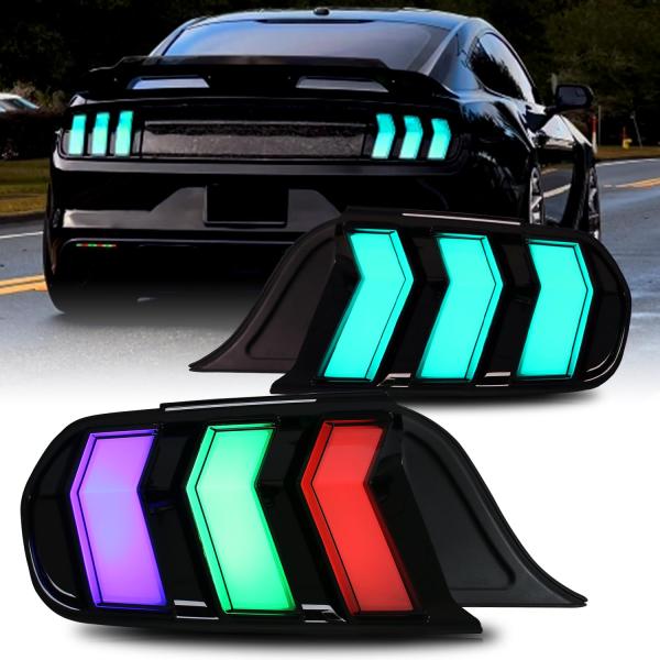 商品名:  HCmotion LED Tail Lights For Ford Mustang Euro 2015-2023 (6 Lighting Modes), Start UP Animation With Sequential Tu...