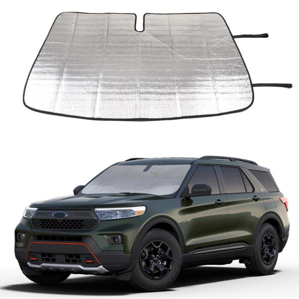 商品名: フロントガラス サンシェード 折りたたみ式 サンバイザー プロテクター Ford Explorer 2020-2025 SUV ST XLT Limited対応 プラチナアクセサリー 車を涼しく保ちます Front Windshi...