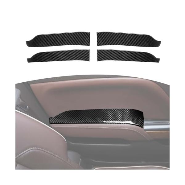 商品名: RT-TCZ シルバラードドアインナーハンドラーアームレストトリムカバー シボレー シルバラード GMC シエラ 2014-2018 ソフトカーボンファイバーインテリアアクセサリー 4個 RT-TCZ for Silverado ...