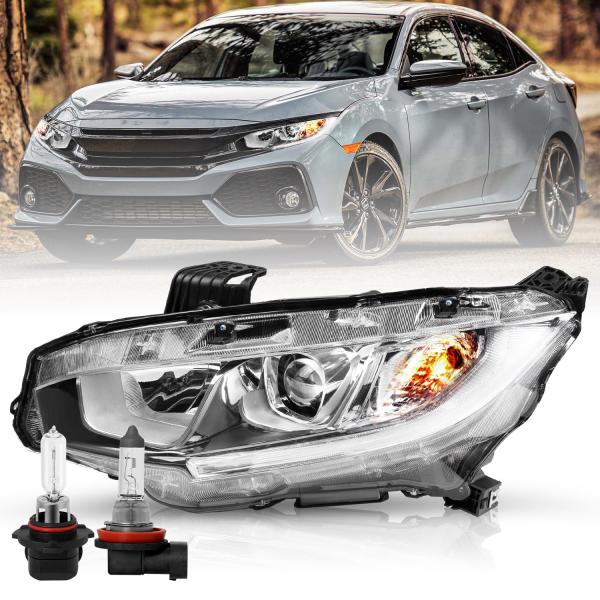商品名:  TUSDAR Headlight Assembly Replacement for 2016-2021 Honda Civic w/LED DRL Projector Headlamp OE Style Bulbs Includ...