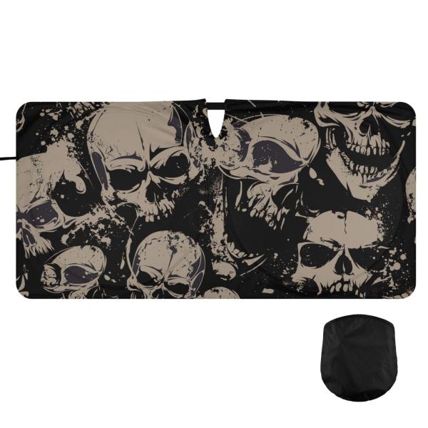 商品名:  Oarencol Grunge Skulls Car Windshield Sun Shade Foldable Sunshade Front Window Visor Protector Blocks UV Rays Heat...
