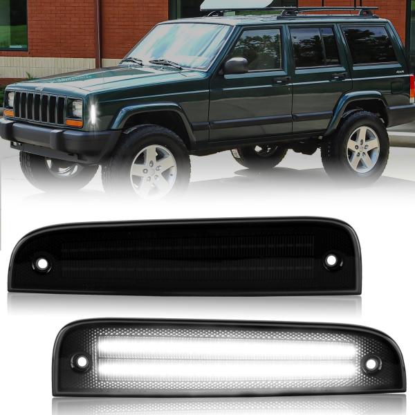 商品名:  Gempro LED Front Side Marker Lights for Jeep Cherokee XJ 1997-2001 Bumper Corner Parking Signal Lamps Smoked Len, ...