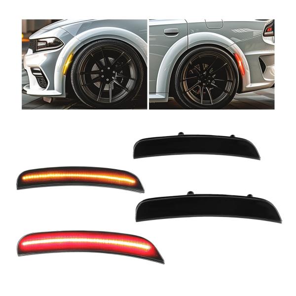 商品名:  HECASA Side Marker Light Compatible with 2015-2022 Dodge Charger LED Side Marker Lamps Reflectors Front Rear Red Y...