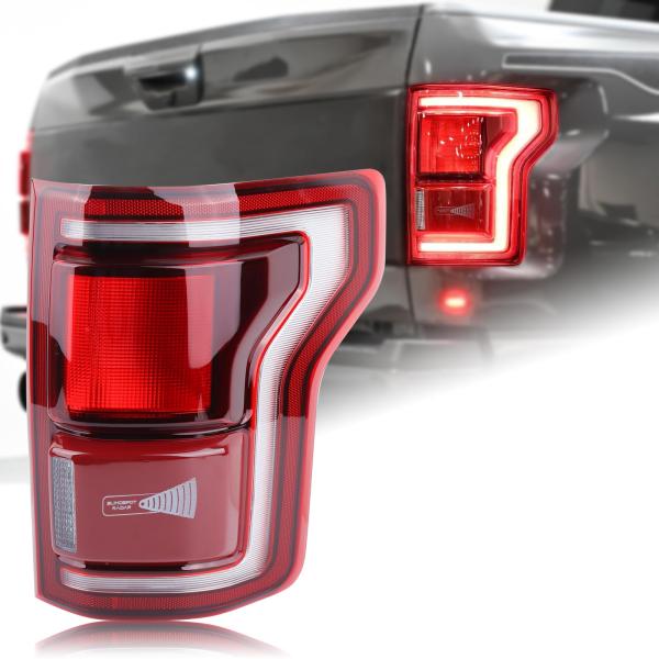 商品名: Duolctrams ファクトリースタイル LEDテールライト リアランプアセンブリ 死角付き (モジュールは含まれていません) 2017 2018 2019 2020 フォード F150 F-150 RAPTOR 右助手席側 H...