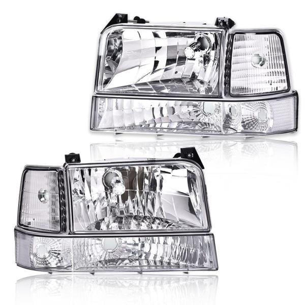 商品名:  CNNELL Headlights Compatible with 1992-1996 Ford F150/Bronco, 1992-1997 F250/F350/FSuper Duty w/Corner Signal Bump...