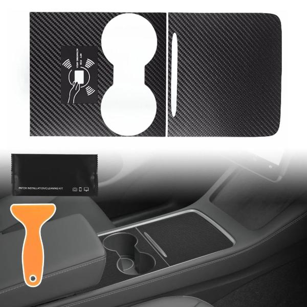 商品名: Tinlucys Tesla センターコンソールラップ リアルカーボンファイバーマットブラック 2021-2023年モデル3/Yモデル3/Y用 インテリアコンソールカバーアクセサリー Tinlucys Center Console...