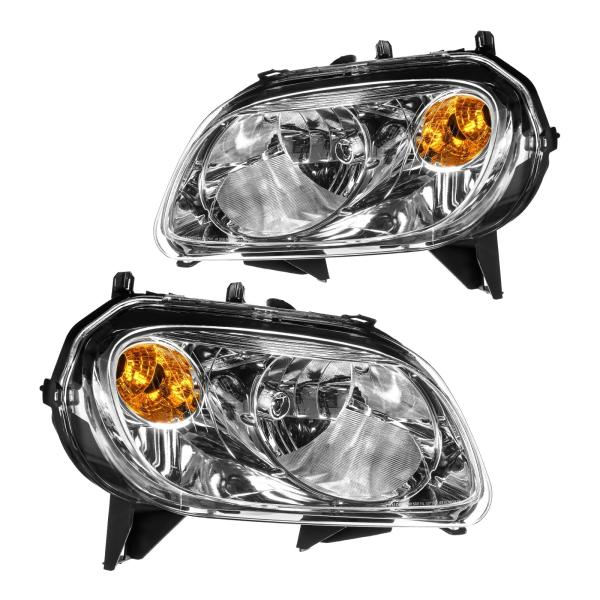 商品名:  KAC Headlight Assembly Pair Direct Fit 2006-2011 Chevy HHR, IP65 Headlamp Aluminum Reflector Chrome Housing Clear ...