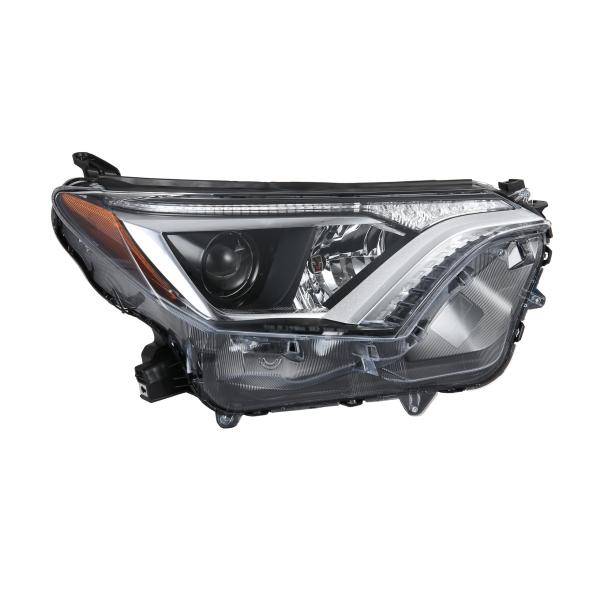 商品名: Partzer ヘッドライト 組み立てキット 2016 2017 2018 トヨタ RAV4用 | ハロゲンモデル プロジェクター付き クロームヘッドランプ 交換用 OEスタイル | Faros Delanteros 右助手席側 ...