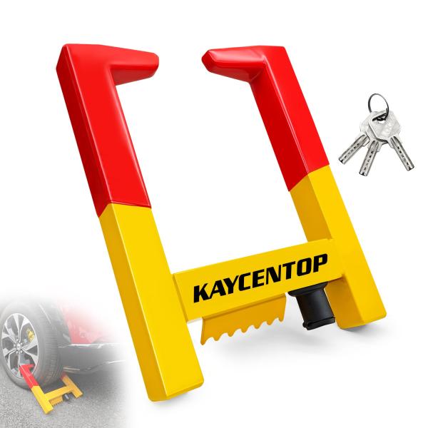 商品名: KAYCENTOP ホイールクランプロック ユニバーサルセキュリティタイヤロック 盗難防止ロック レッド/イエロー KAYCENTOP Universal Weel Lock Clamp, Wheel Chock Lock, Ti...