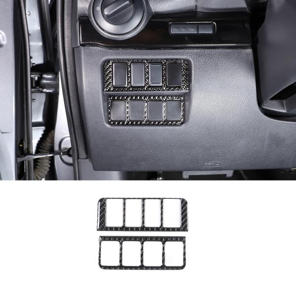 商品名: センターコンソール補助システムスイッチボタンパネルトリムカバー、日産タイタン2016-2023、センターコンソールボタントリムステッカーアクセサリー、2個(ブラック)。 Soft Carbon Fiber Center Conso...