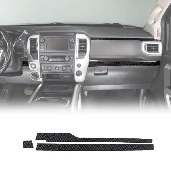 商品名:  Fgtagtal Soft Carbon Fiber Center Console Dashboard Panel Trim Strip Fit for Nissan Titan 2016-2023, Co-Pilot Cons...