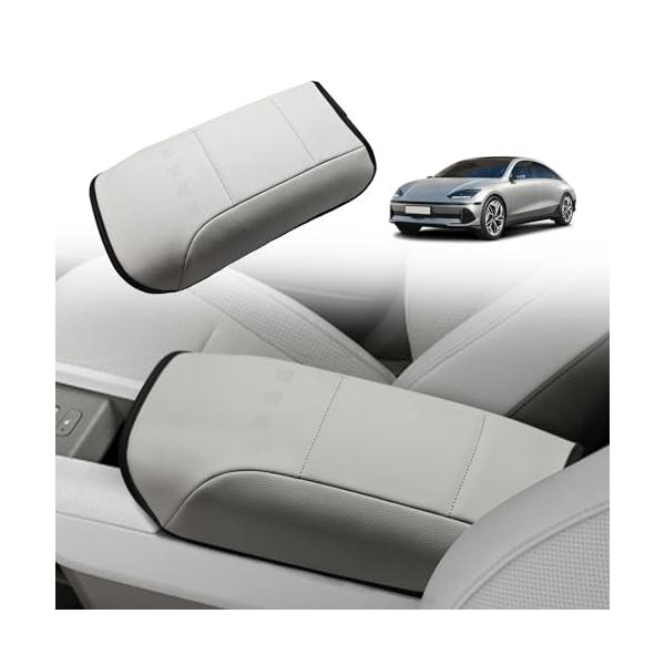 商品名: BestEvMod for Ioniq6 センターコンソールアームレストパッドカバー モールス信号デザイン エクストラソフト マイクロファイバーレザー 防水プロテクターシート 2023 2024 Hyundai Ioniq 6 ア...