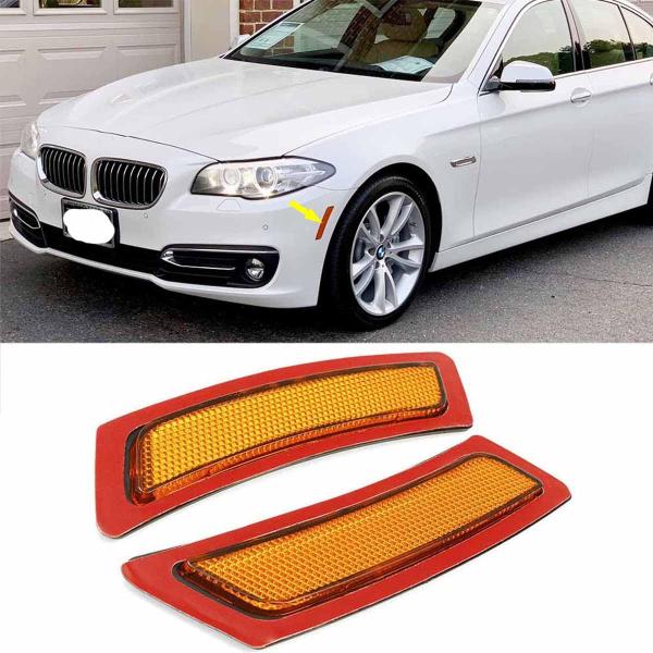 商品名:  Partsmojo 2PC Bumper Amber Side Marker Lights Reflector Fit For 2011-2016 B-M-W F10 5-Series 525i 528i 530i 535iブラ...