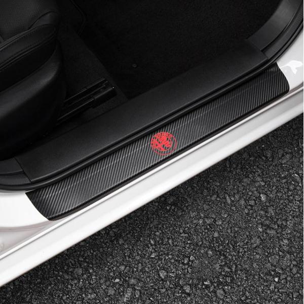 商品名:  LEXLEY For Alfa Romeo Giulia Tonale Stelvio Carbon Fiber Style Leather Door Sill Protector Anti-Dirty Scuff Plate ...
