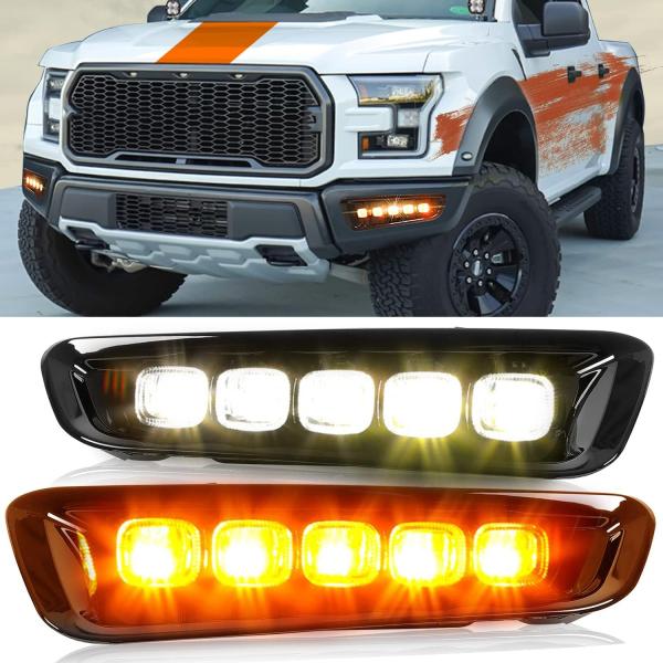 商品名:  HECASA LED Fog Light Compatible with 2017-2020 Ford F-150 Raptor Daytime Running Lamp DRL w/Turn Signal Light Ligh...
