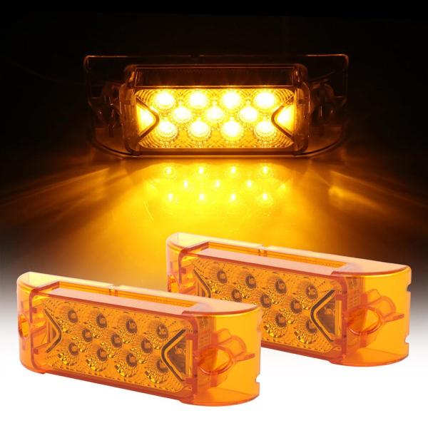商品名:  LBRST 2x 6 Inch Rectangle Amber Led Side Marker Clearance Trailer Lights 13LED w Reflectors Waterproof Sealed Rect...