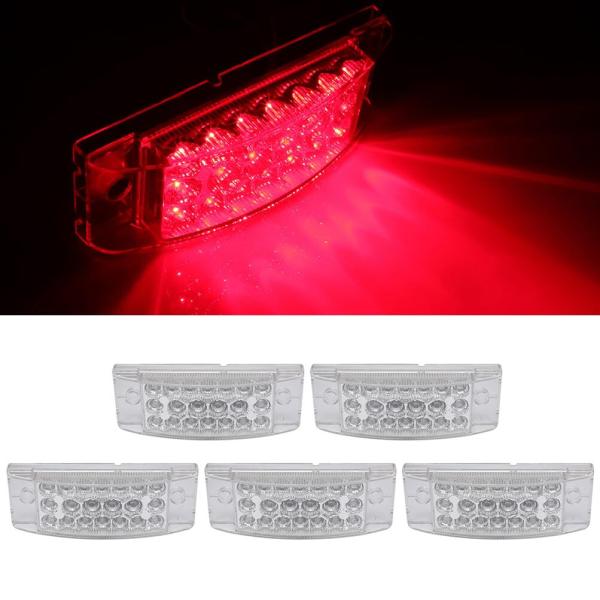 商品名:  LBRST 5x 6 Rectangle Truck Trailer Red Led Side Marker Lights and Turn Signal Lights 20 Diodes w/Reflectors Front ...