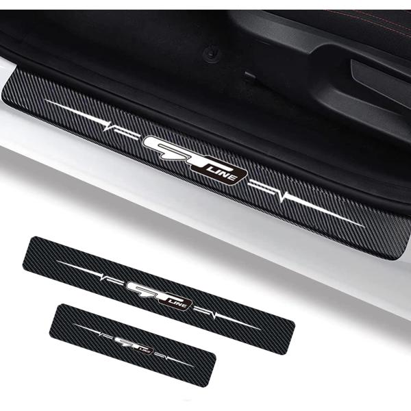 商品名: WENDISH 車用GT-LINE ドア敷居プロテクター 反射 4D カーボンファイバーステッカー 装飾 ドア エントリー ガード ドア敷居 スカッフ プレート ステッカー アクセサリー KIA GT-LINE対応 (ホワイト) ...