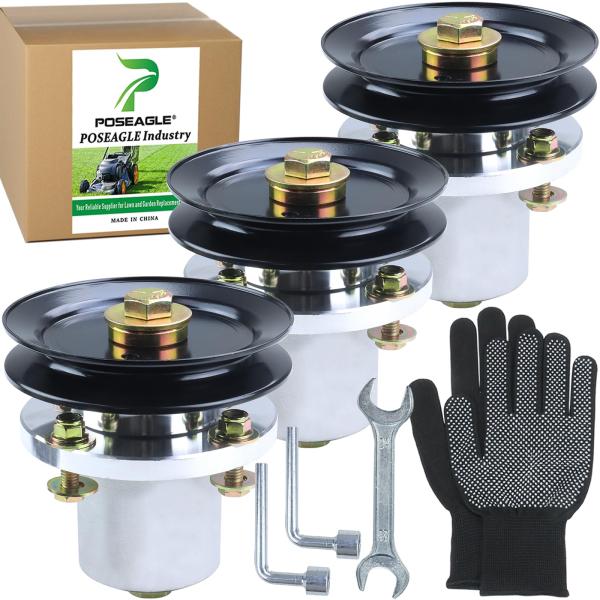 商品名: POSEAGLE 783506 スピンドルアセンブリ 604664プーリー付き Hustler 54インチ RD FasTrak Hustler Turf 54インチ RD FASTRAK 芝生デッキ 3個パック POSEAGLE...