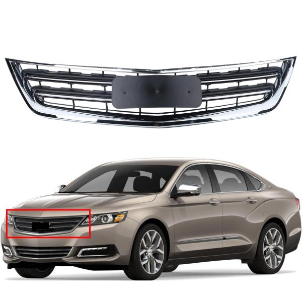 商品名: AOKAILI フロントバンパーグリル 2014-2020 Impala LT、Premier、LS、LTZ、Eco、クロムアッパーグリルに対応 AOKAILI Front Bumper Grille Compatible wit...