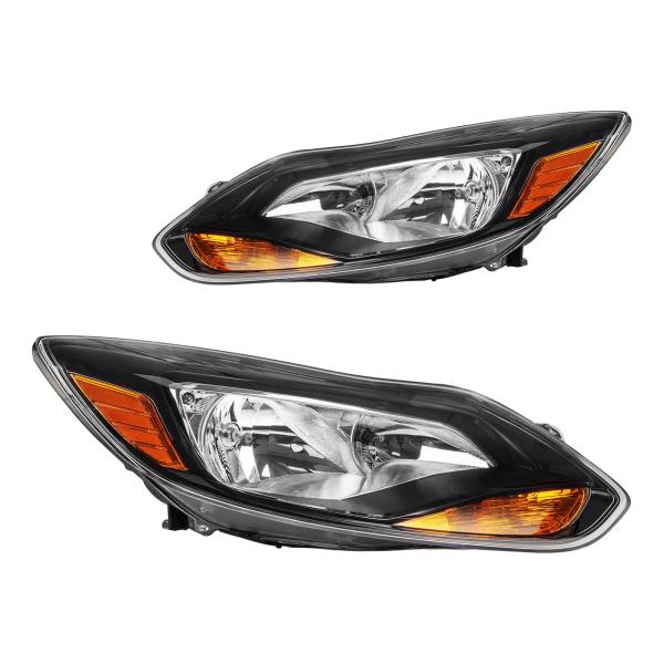 商品名:  Torchtree Headlight Assembly for 2012-2014 Focus, Amber Reflctor Clear Lens Black Housing, OE Style Replacement He...