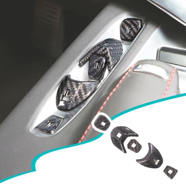商品名:  Hudiriy Real Carbon Fiber Center Console Gear Shift Interior Frame Panel Decorative Stickers Accessories Compatibl...