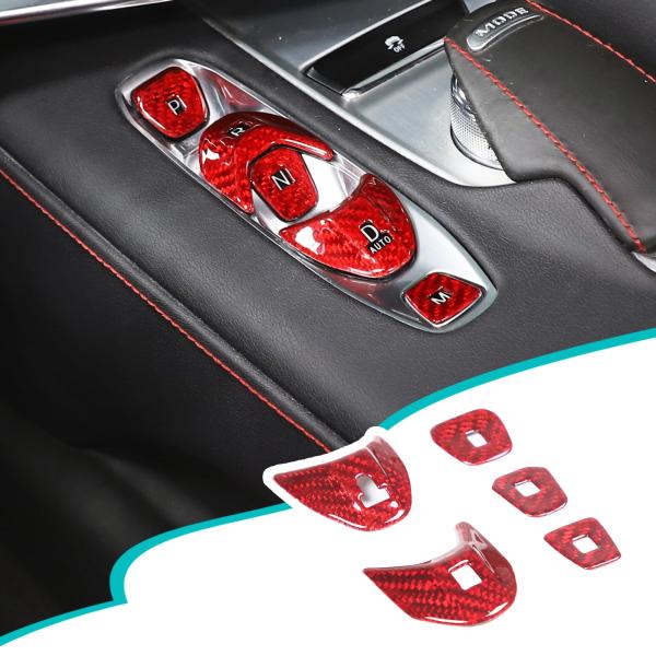 商品名:  Hudiriy Real Carbon Fiber Center Console Gear Shift Interior Frame Panel Decorative Stickers Accessories Compatibl...