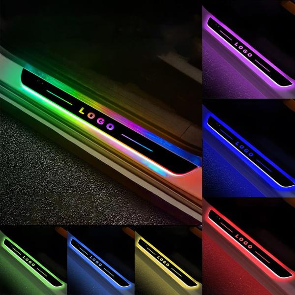 商品名:  4Pcs Free Customization LED Door Sill Lights Wiring-Free Car Pedal Pathway Lights, 28 Preset Lighting Colors, Auto...