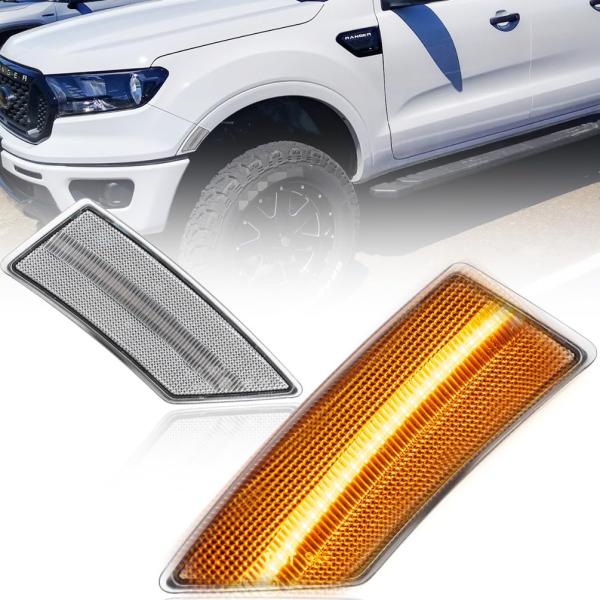 商品名:  NJSBYL Amber LED Side Marker Light Assemblies for 2019-2023 F-ord Ranger Lariat XL XLT Front Bumper Reflector Mark...