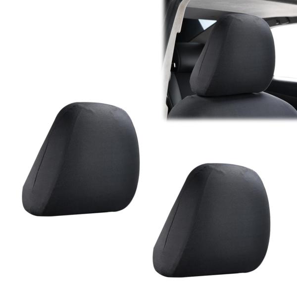 商品名: Sinytuto 車用ヘッドレストプロテクター 交換用 ソフト 折りたたみ式 通気性 耐久性 車用シート枕カバー ユニバーサルな完全に囲まれた自動車枕アクセサリー トラック SUV 車用 (ブラック) 2個 Sinytuto 2 ...