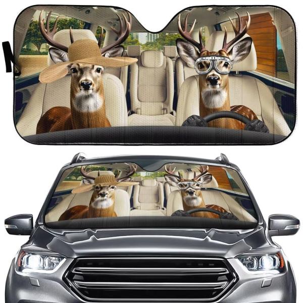 商品名:  Funny Deer Driving Automotive Front Window Windshield Sun Shade,Deer Car Sunshade for Car SUV Truck,UV Protection ...