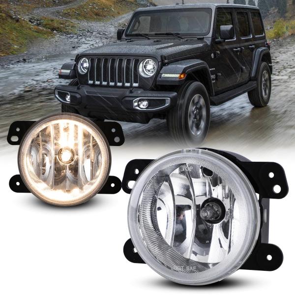 商品名:  AUTOFREE Fog Lights for 2010-2018 Jeep Wrangler Bumper Fog Lamps Clear Lens - 1 Pair Left and Right Sideブランド: AUTO...