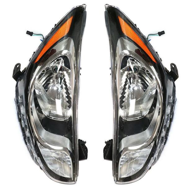 商品名:  RustyVioum Headlight Assembly for 2012 2013 2014 for Hyundai Accent Headlamps Driver+Passenger Side Direct Fit Rep...