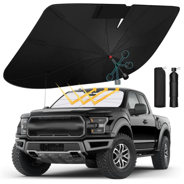 商品名: [2024年最新] SEPORUD 車用フロントガラスサンシェード傘 - 2層デザイン 5層UVブロックコーティング 紫外線99%カット 熱を低減 耐久性のある構造 グラスファイバー素材 (61インチx33インチ, UNSUN-6...